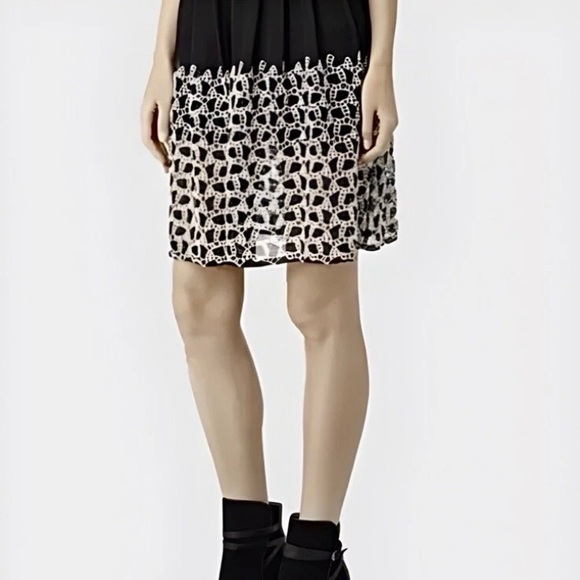 All Saints | Skirts | All Saints Sydney Short Embroidered Openwork Mini Aline Skirt Lined Size 6 ...